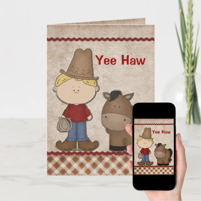Cute Cowboy Birthday Greeting Card | Zazzle