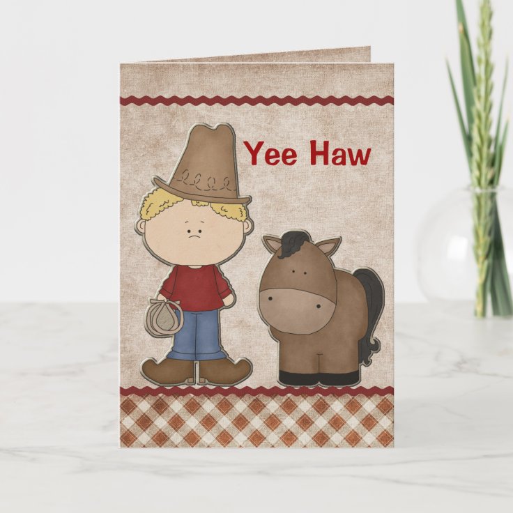 Cute Cowboy Birthday Greeting Card | Zazzle