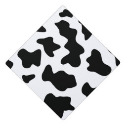 cute cowboy black and white farm cow print graduation cap topper | Zazzle