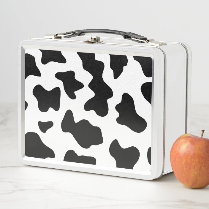 cute cowboy black and white farm cow print metal lunch box | Zazzle.com