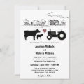 Cute Cows and Tractor Country Farm Wedding Invitation | Zazzle