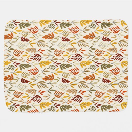 Cute Cozy Fall Leaves Pattern Baby Blanket | Zazzle