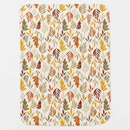 Cute Cozy Fall Leaves Pattern Baby Blanket | Zazzle