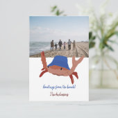 Cute Crab Personalized Beach Photo Card | Zazzle