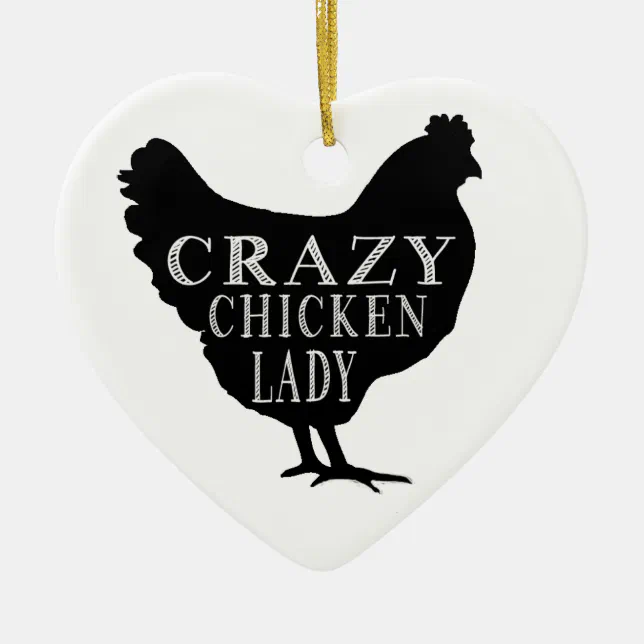 Cute Crazy Chicken Lady Ceramic Ornament | Zazzle