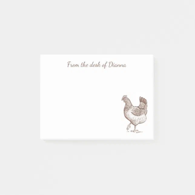 Cute Crazy Chicken Lady Farm Farmer Rooster Post-it Notes | Zazzle