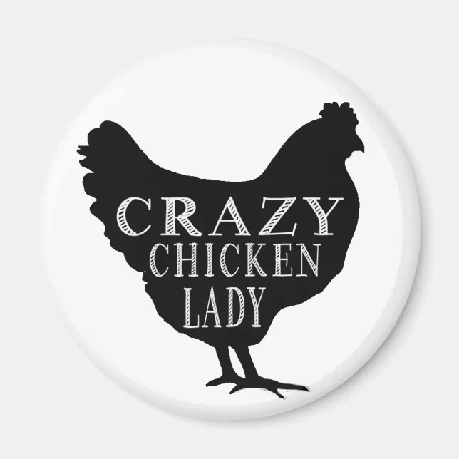 Cute Crazy Chicken Lady Magnet | Zazzle
