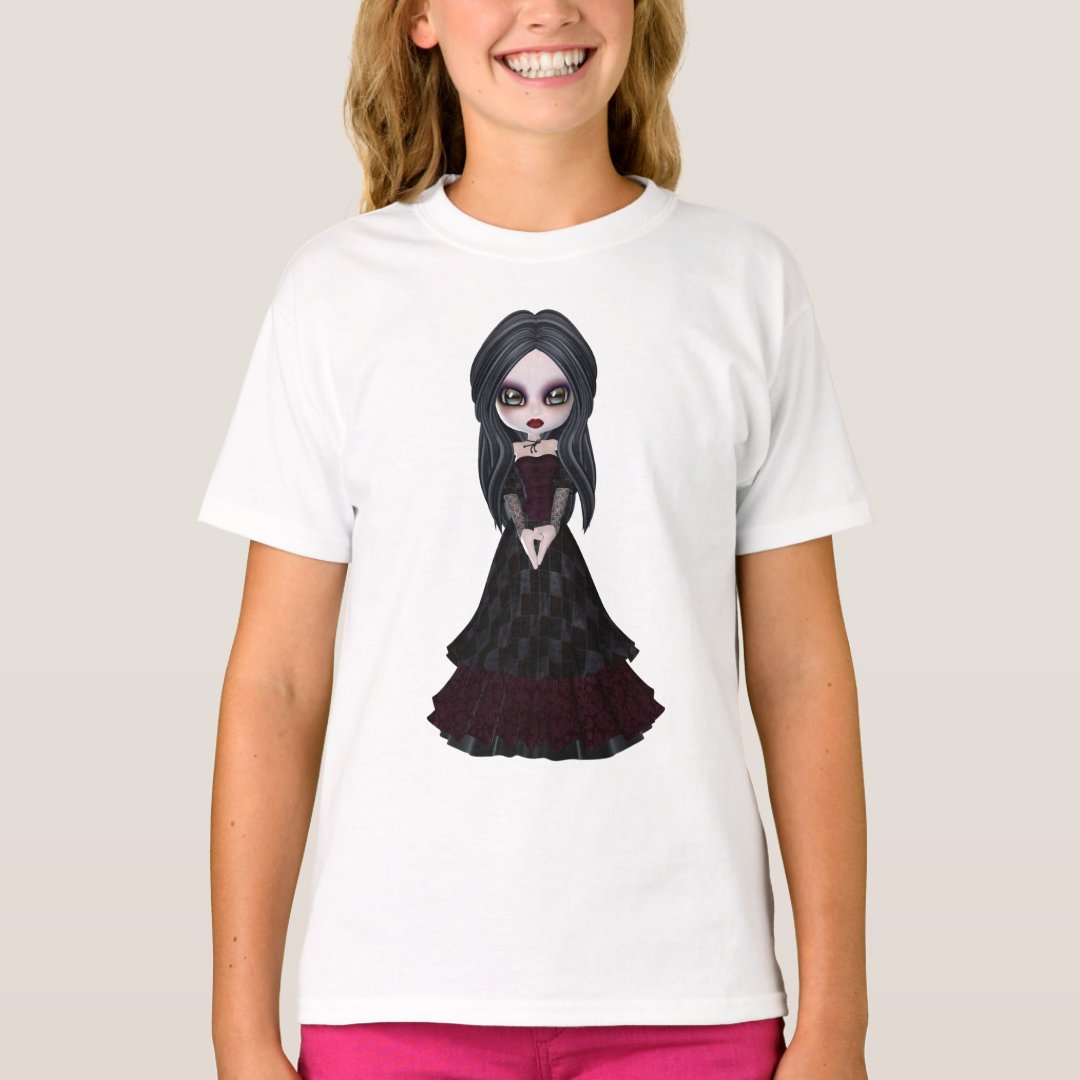 Cute & Creepy Little Goth Girl T-Shirt | Zazzle