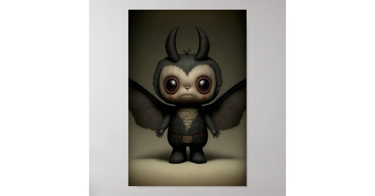Cute & Creepy Little Mothman Boy Poster | Zazzle