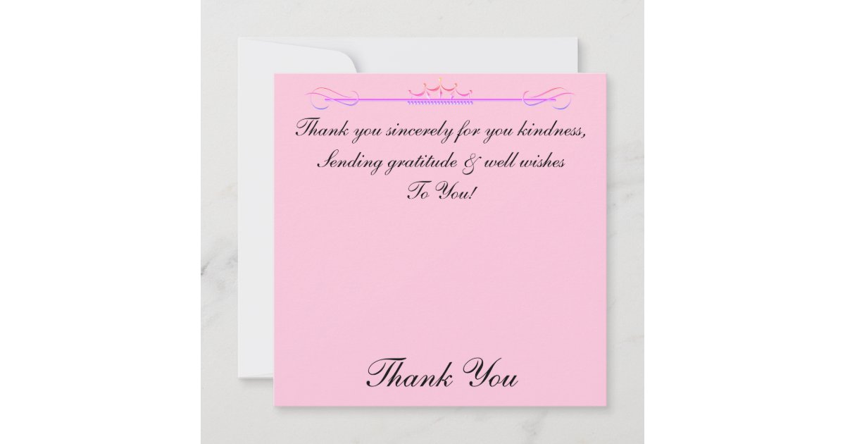 Cute Crown Thank You Sincerely Card | Zazzle