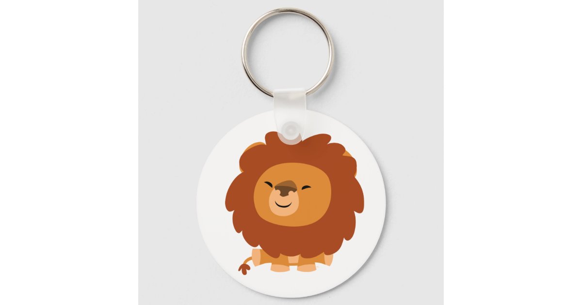 Cute Cuddly Cartoon Lion Keychain | Zazzle