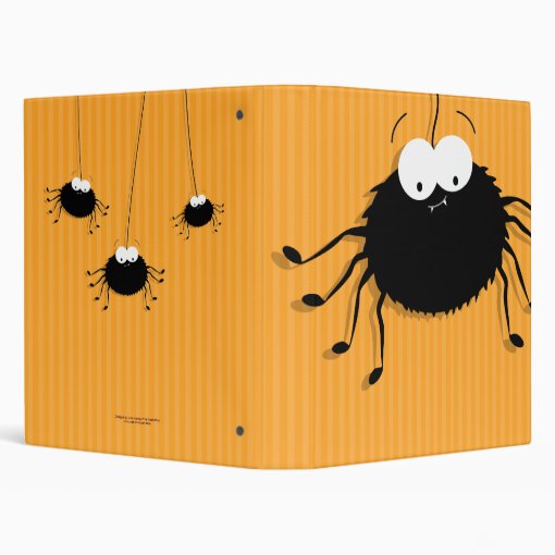 Cute Cuddly Halloween Spiders Binder 1.0" | Zazzle