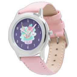 Cute Cupcake and Happy Ice Cream Watch | Zazzle