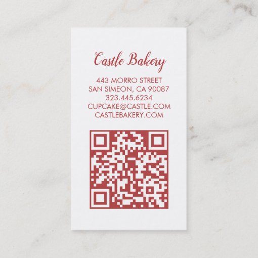 CUTE CUPCAKE Bakery Pastry Chef Modern QR Code Business Card | Zazzle