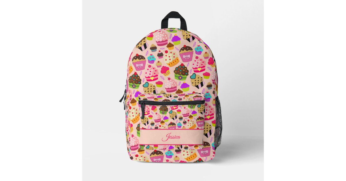 Cute Cupcake Cake Personalized Printed Backpack | Zazzle
