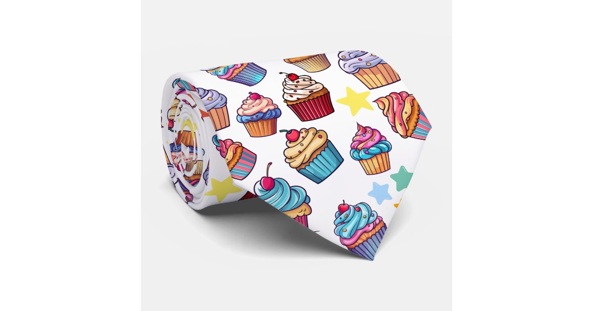 Cute Cupcake Dessert Pattern Neck Tie | Zazzle