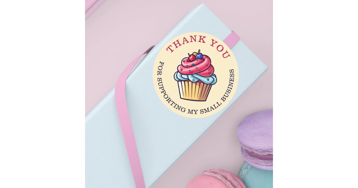 Cute Cupcake Pastry Chef Bakery Homemade Thank you Classic Round ...