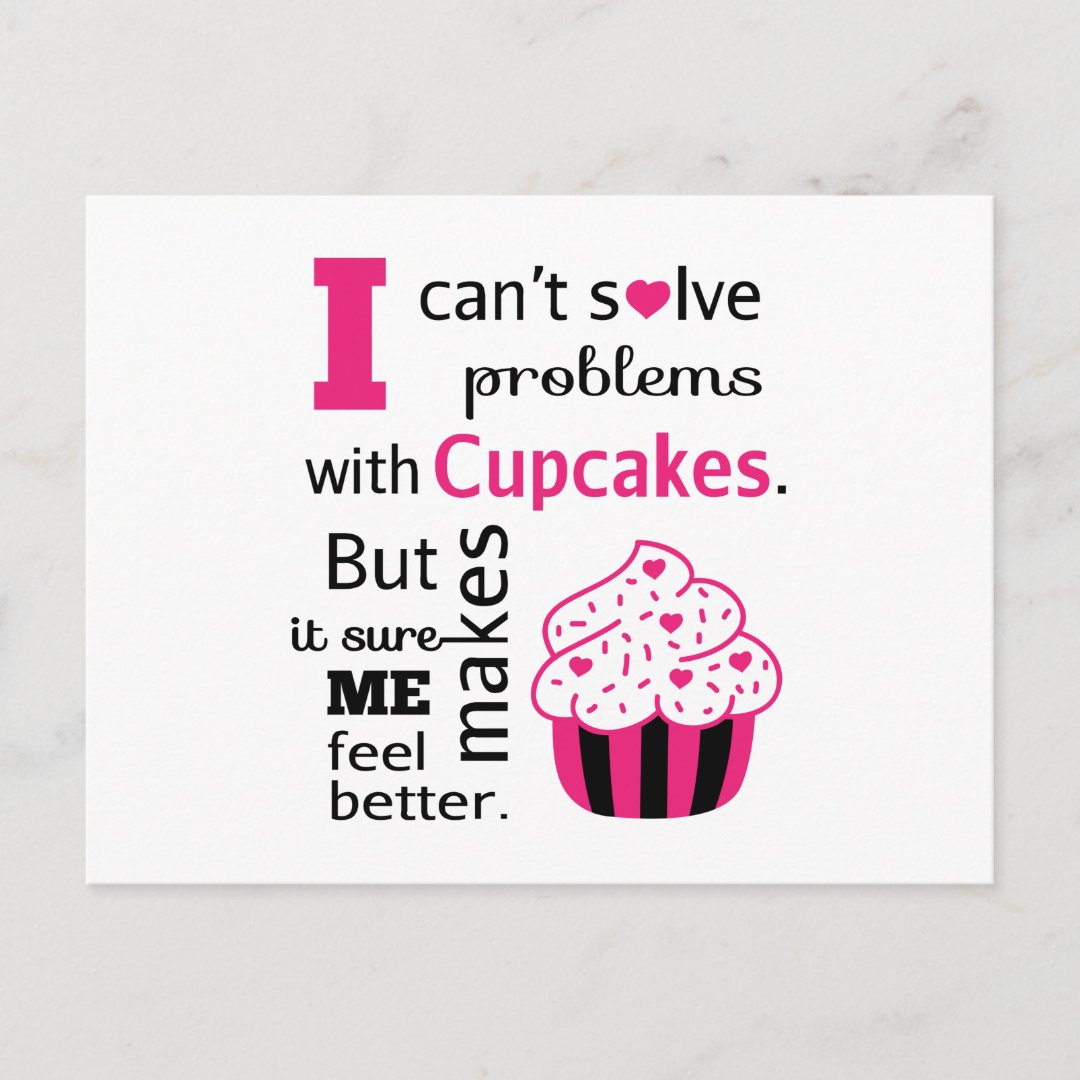 Cute Cupcake quote, Happiness Postcard | Zazzle