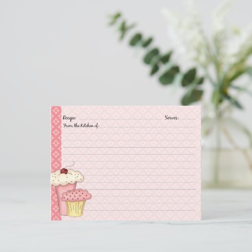 Cute Cupcake Recipe Cards | Zazzle