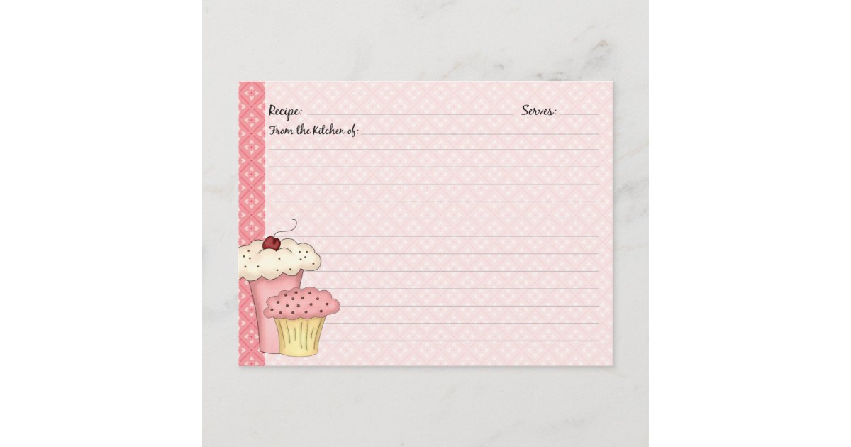 Cute Cupcake Recipe Cards | Zazzle