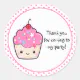 Cute Cupcake Thank You Classic Round Sticker | Zazzle