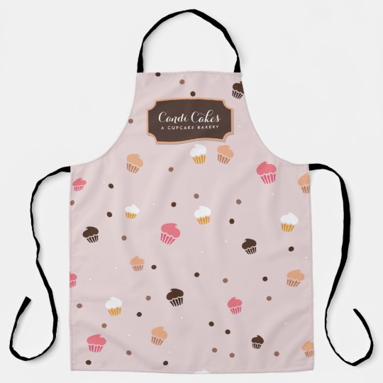 Cute Cupcakes Bakery Pattern Pink Apron | Zazzle.com