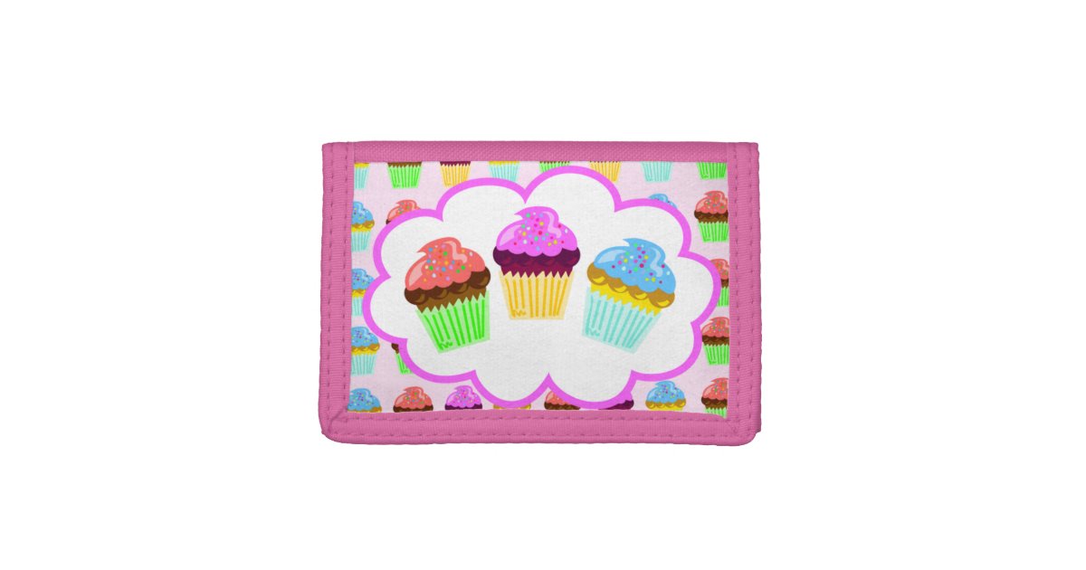 Cute Cupcakes Tri-fold Wallet | Zazzle