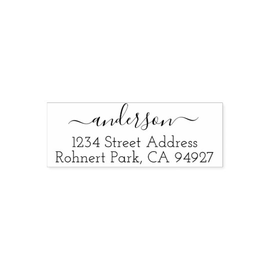 Cute Custom Address Stamp With Script Font | Zazzle.com