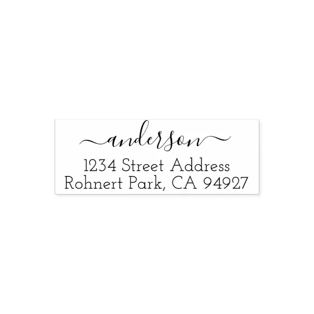 Cute Custom Address Stamp With Script Font | Zazzle