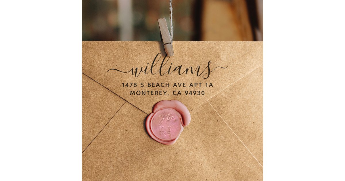 Cute Custom Address Stamp With Script Font | Zazzle