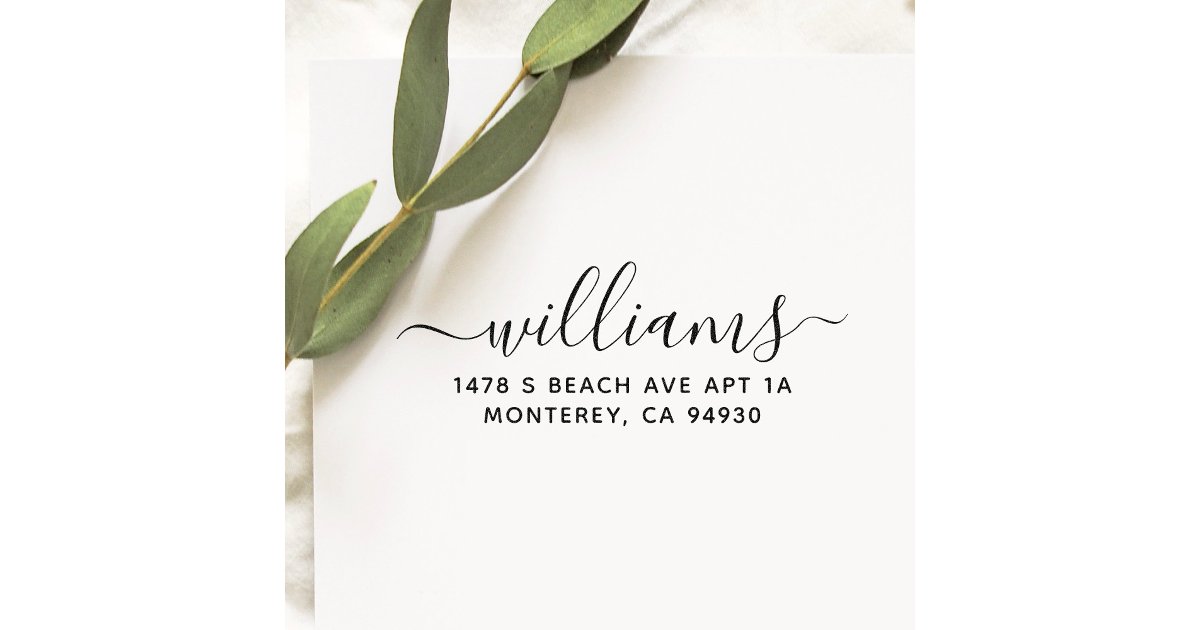 Cute Custom Address Stamp With Script Font | Zazzle