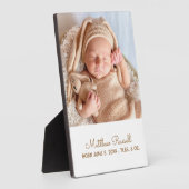 Cute Custom Baby Photo Birth Stats Plaque | Zazzle