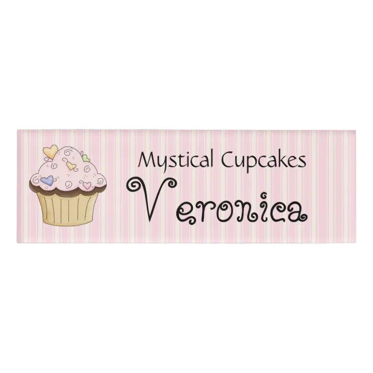Cute Custom Cupcake Bakery Name Tag | Zazzle