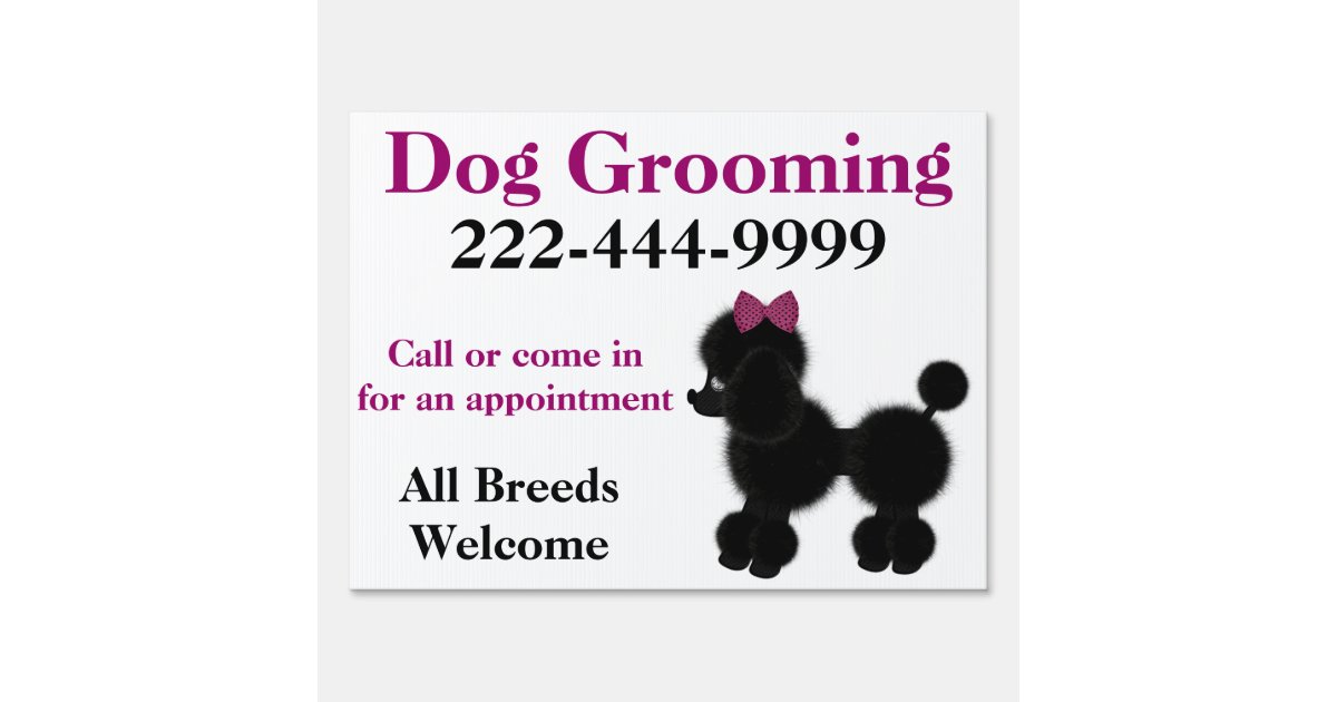 Cute Custom Dog Groomer Yard Sign | Zazzle