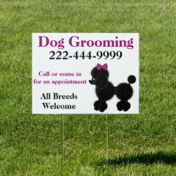 Cute Custom Dog Groomer Yard Sign | Zazzle