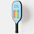Cute Custom Elementary School Teacher Crayon Pickleball Paddle | Zazzle