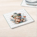 Cute Custom Football Square Paper Coaster | Zazzle
