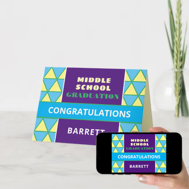Cute! Custom Middle School graduation card! Card | Zazzle