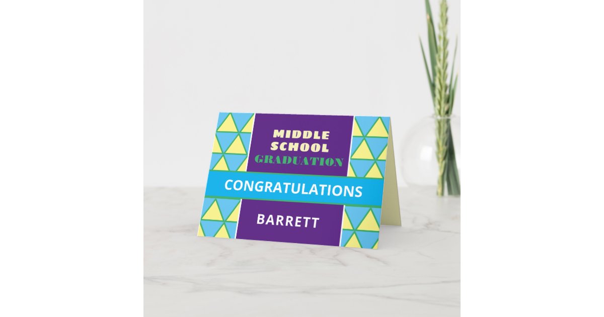 Cute! Custom Middle School graduation card! Card | Zazzle