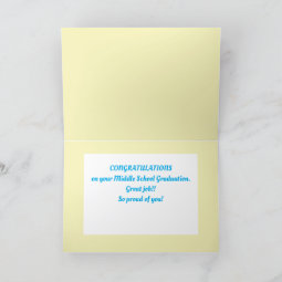 Cute! Custom Middle School graduation card! Card | Zazzle