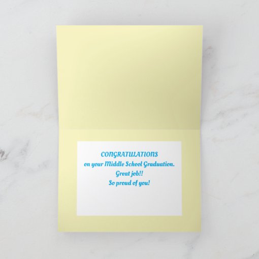 Cute! Custom Middle School graduation card! Card | Zazzle