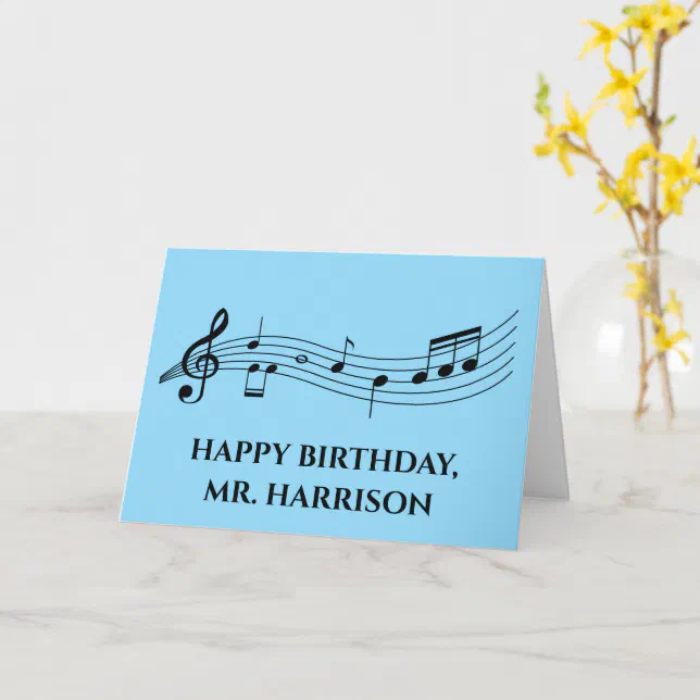 Cute Custom Music Teacher Band Director Birthday Card | Zazzle