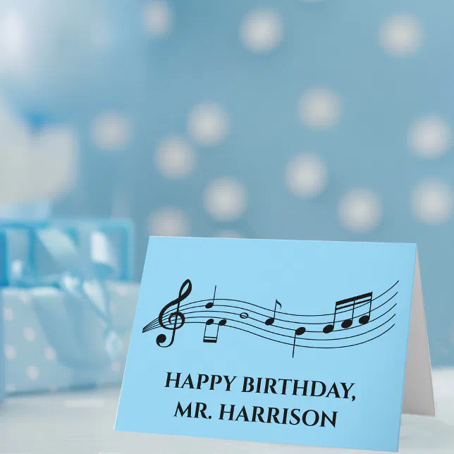 Cute Custom Music Teacher Band Director Birthday Card | Zazzle