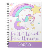Cute Custom Personalized Magical Rainbow Unicorn Notebook | Zazzle