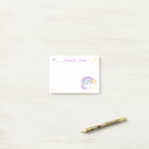 Cute Custom Personalized Magical Rainbow Unicorn Post-it Notes | Zazzle
