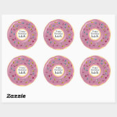 Cute Custom Purple Donut Decor | Happy Birthday Classic Round Sticker ...