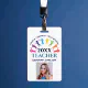Cute Custom School Teacher Rainbow Staff Bar Code Badge | Zazzle