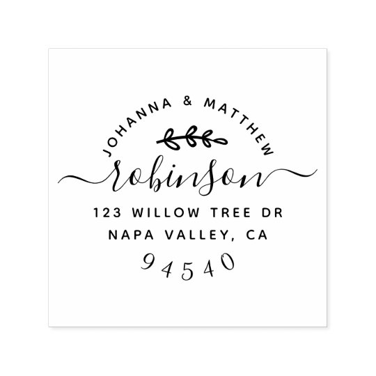 Cute Custom Script Couple's Names Return Address Self-inking Stamp ...