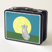 Cute Custom Scruffy Wolf with Moon Metal Lunch Box | Zazzle