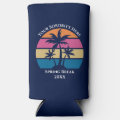 Cute Custom Spring Break Beach Party Palm Tree Seltzer Can Cooler | Zazzle